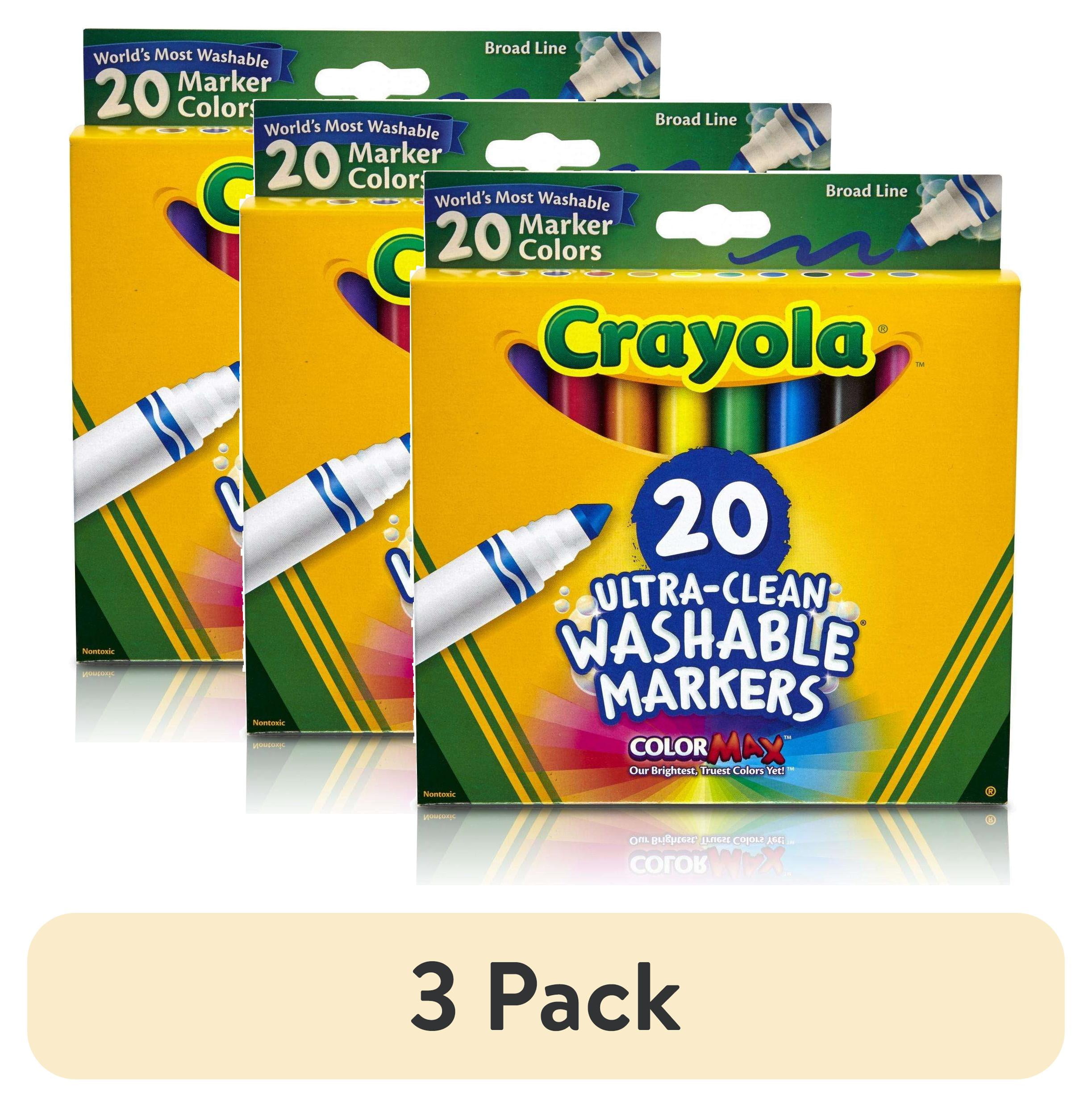 (3 pack) Crayola Ultra-Clean Washable Broad Line Markers, 20 Ct, Back ...