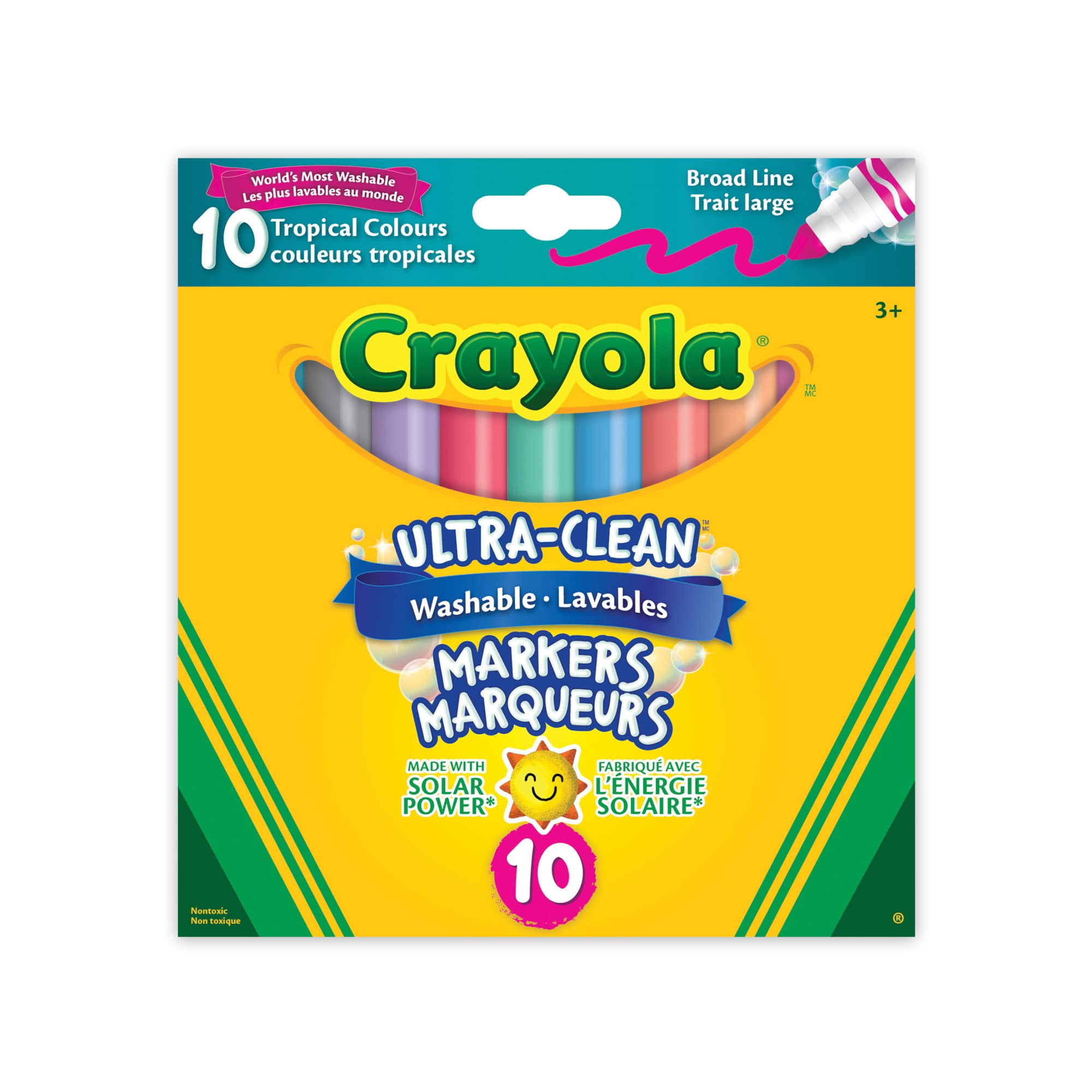 Crayola Ultra-Clean Washable Broad Line Markers - Classic Colours - 10 ...