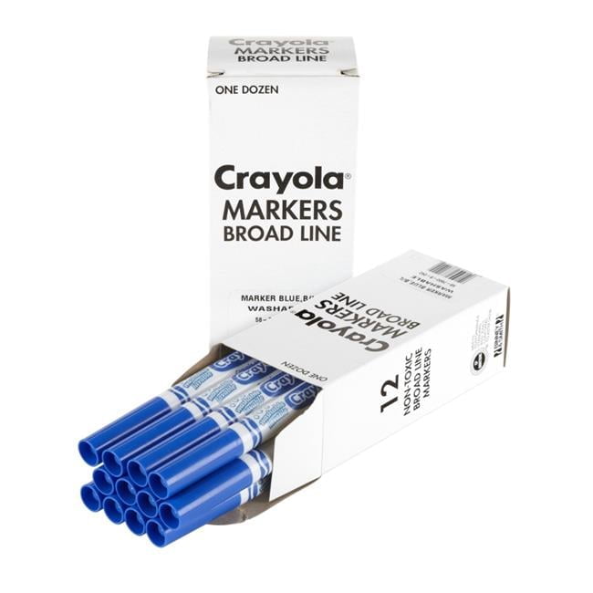 Crayola Ultra-Clean Washable Bulk Markers, Blue - Pack of 12 - Walmart.com