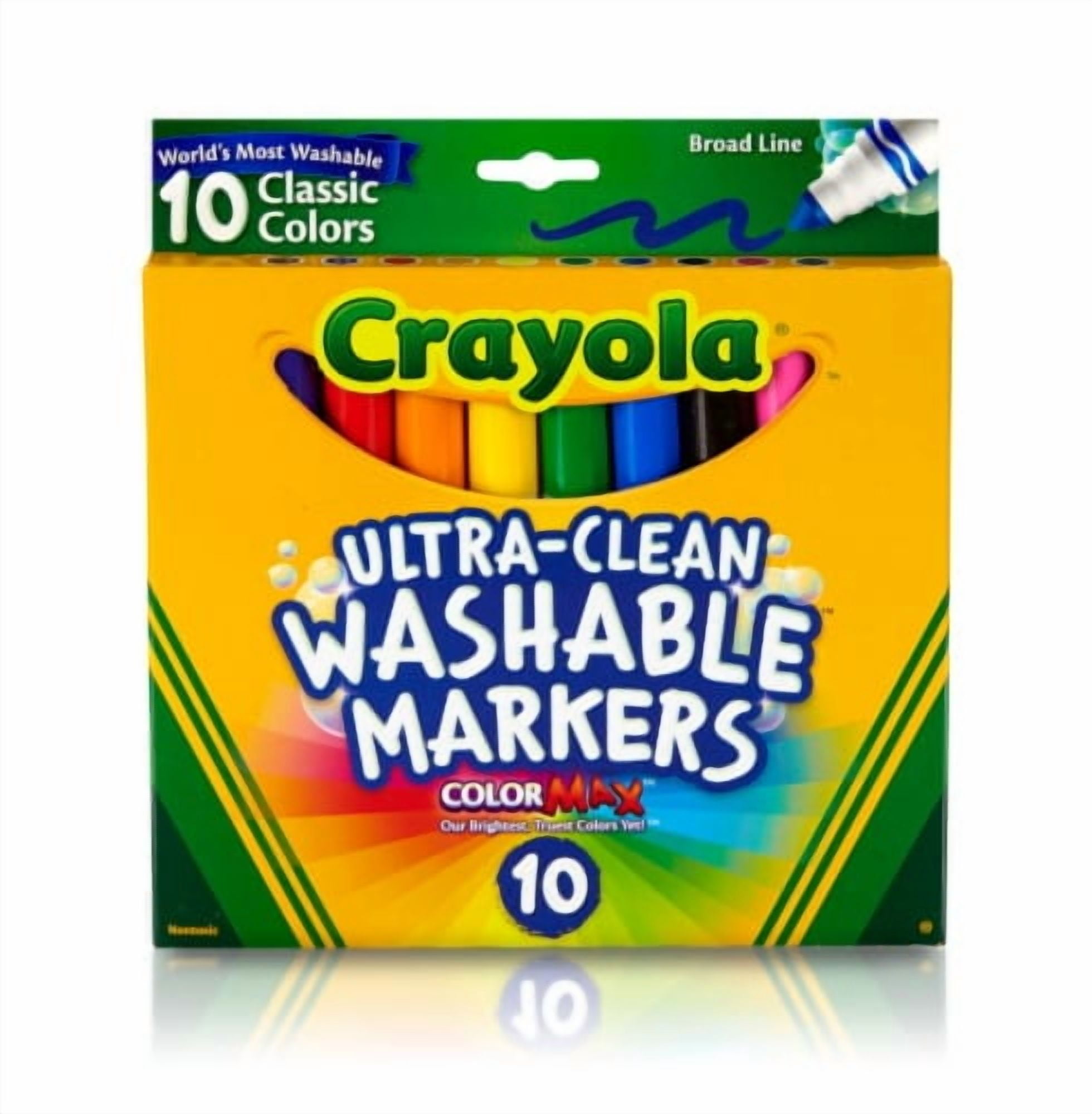 2X - Crayola Ultra-Clean Washable Color Max Broad Line Classic Markers ...