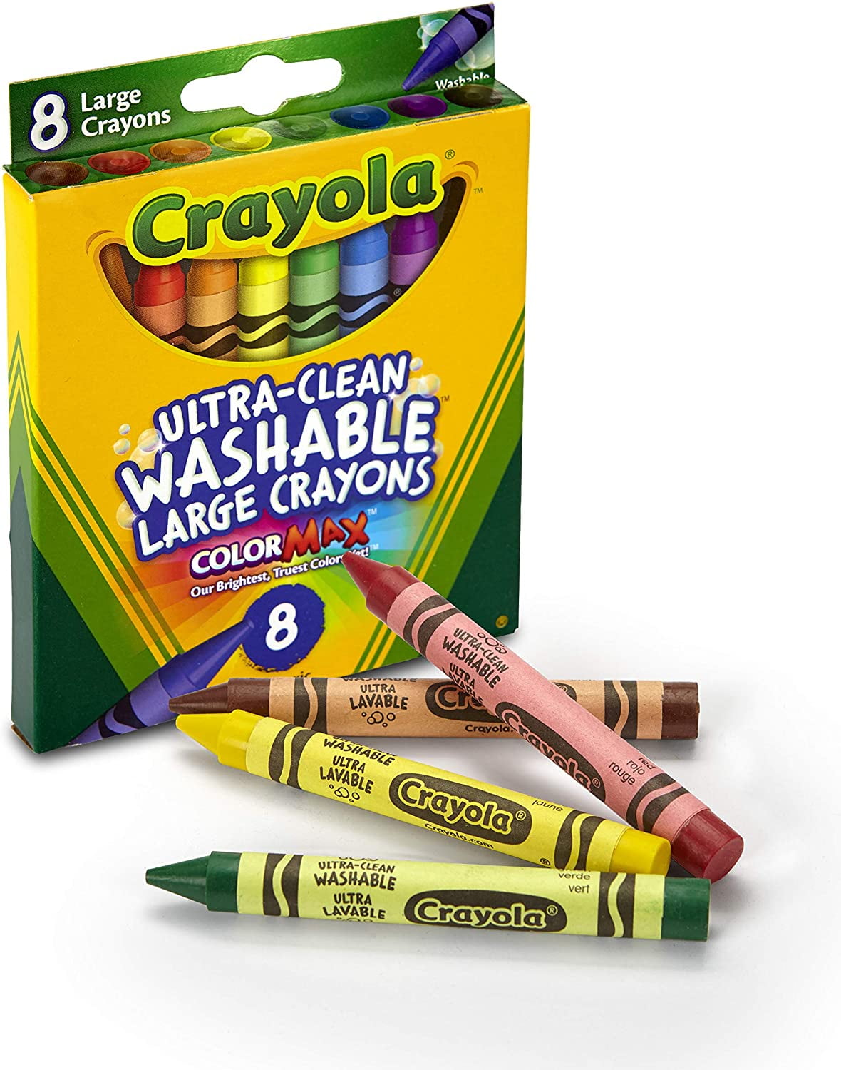 Crayola Ultra-Clean Crayons, Large, 8 Ct - Walmart.com