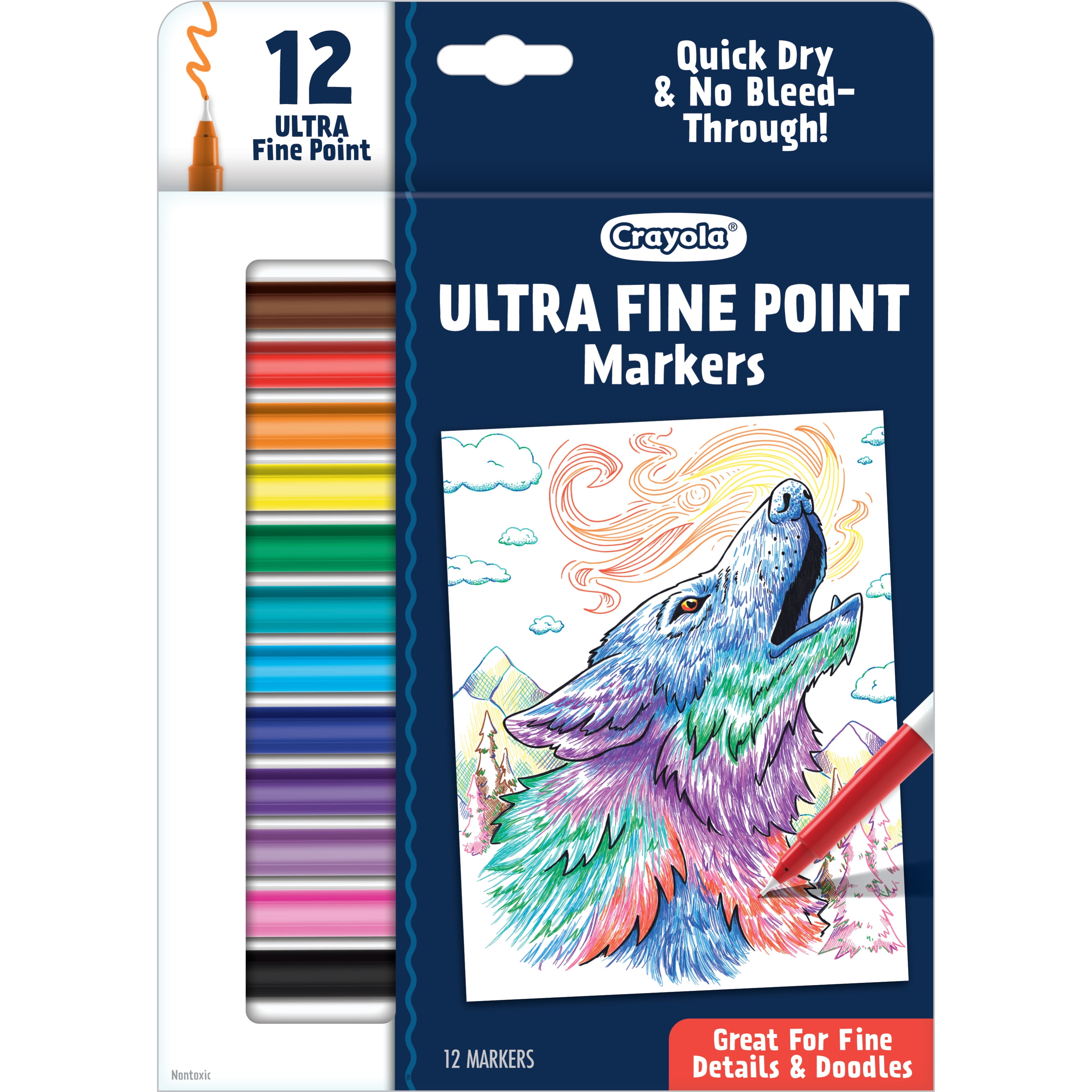 Crayola Ultra Fine Point Markers, Art Markers, Gifts for Teens, 12 ct ...