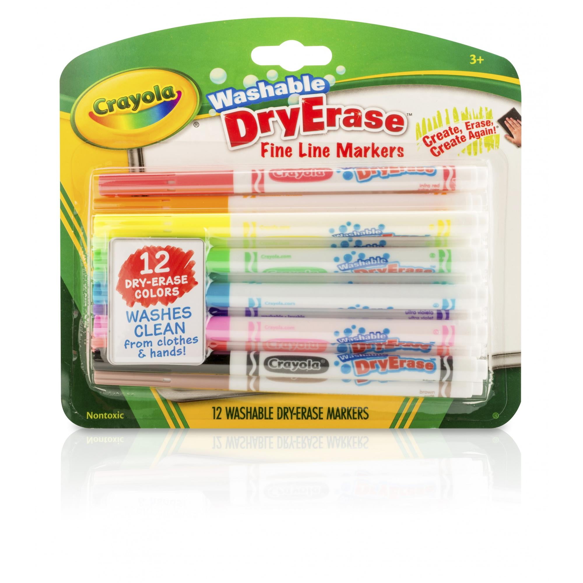 Crayola Low-Odor Dry Erase Fine Line Washable Markers for Kids ...
