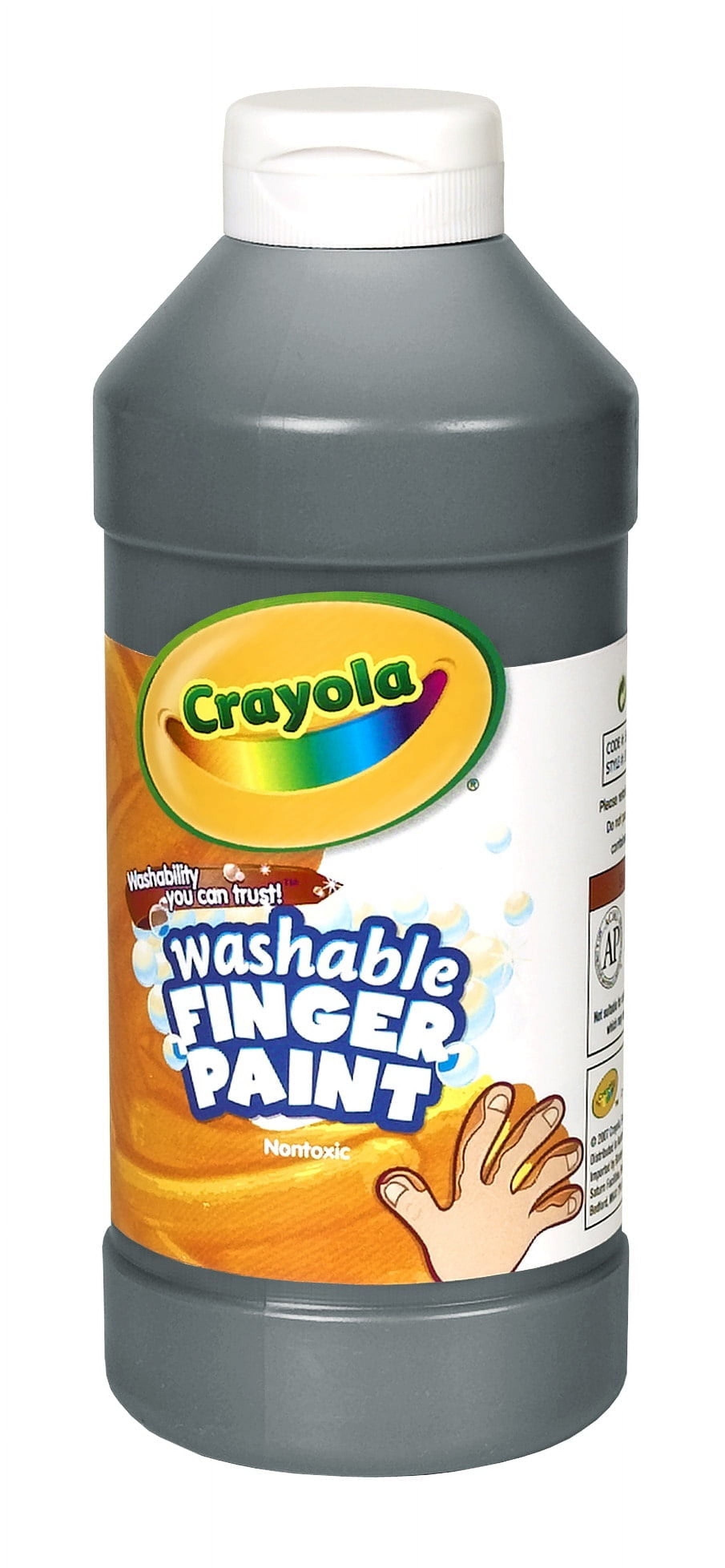 Crayola Kids Non-Toxic Craft School Liquid Washable Finger Paint, Black ...