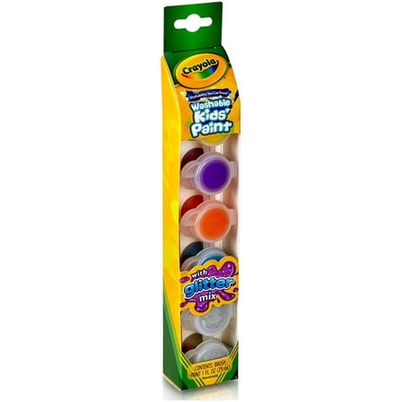 Crayola CYO542400 6-Color Glitter Washable Kids Paint- 6 Per Set ...