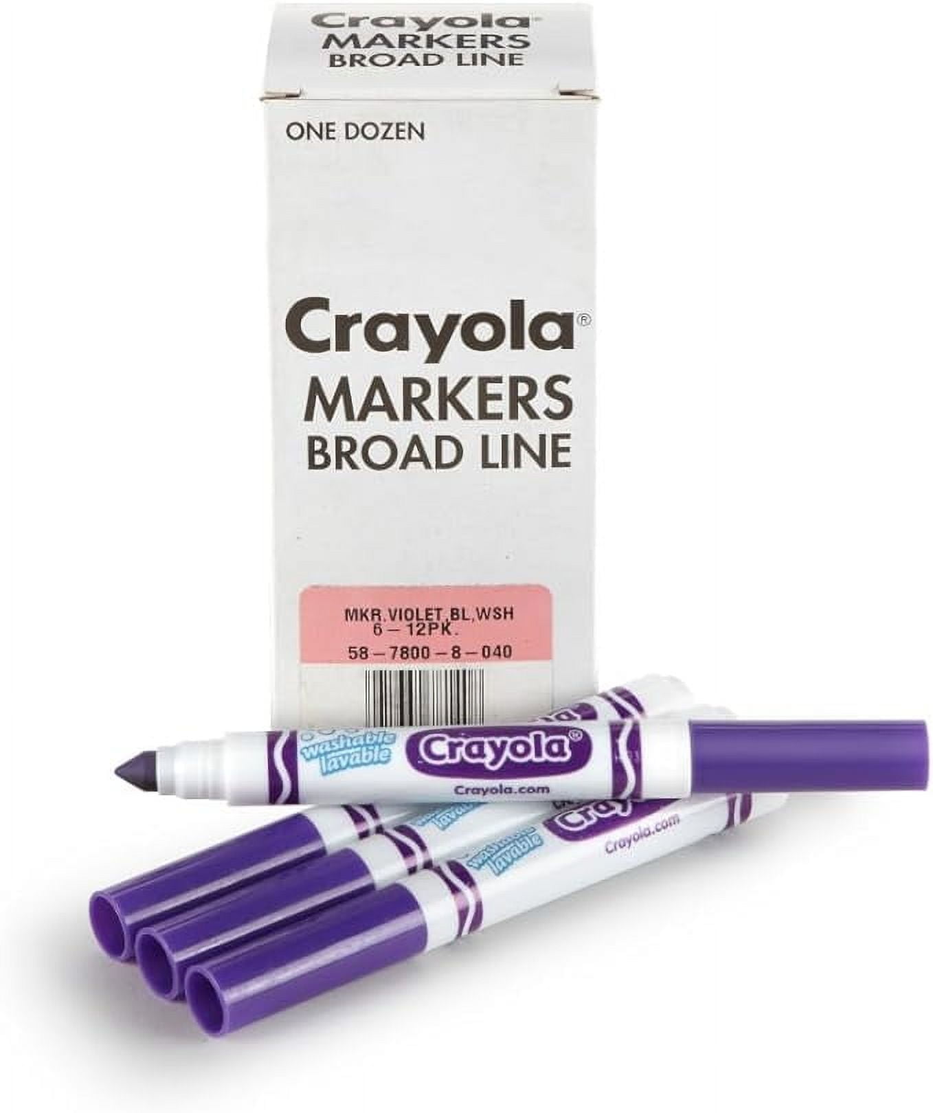 Crayola Washable Markers - Violet Purple (12ct), Kids Broad Line ...