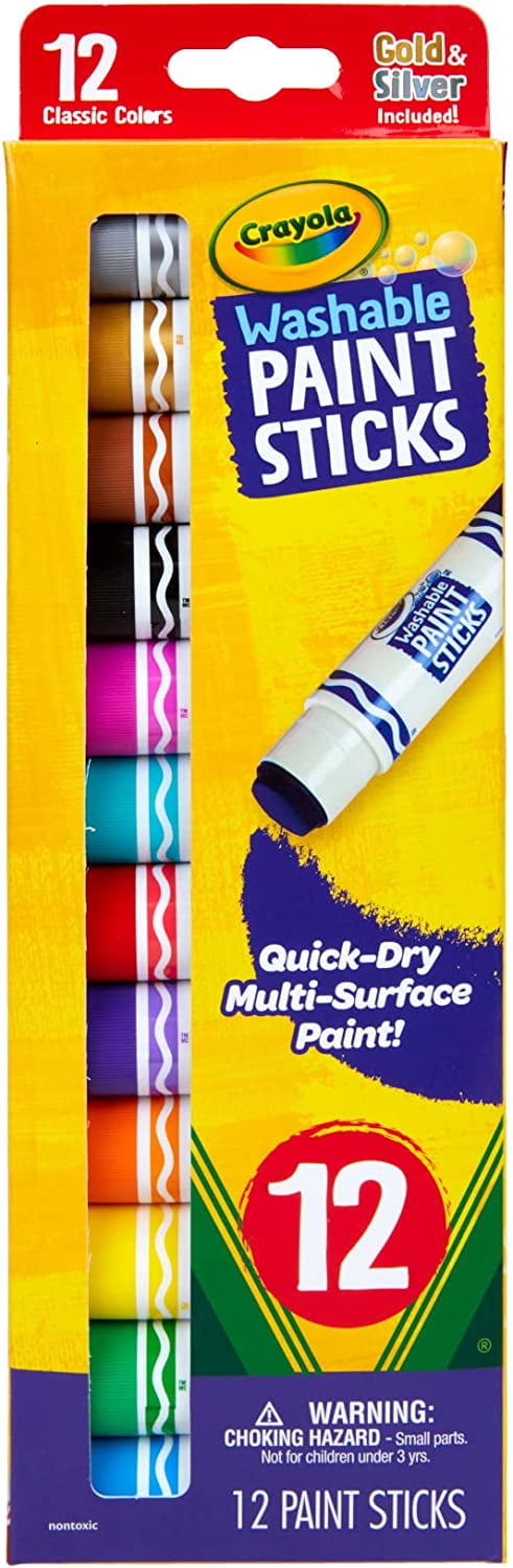 Crayola Washable Paint Sticks, Classic Colors, 1 Pack of 2 Piece ...