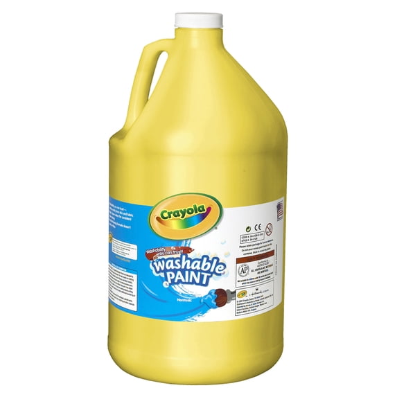 Crayola Non-Toxic Washable Paint for Kids, Brilliant Yellow, One Gallon ...