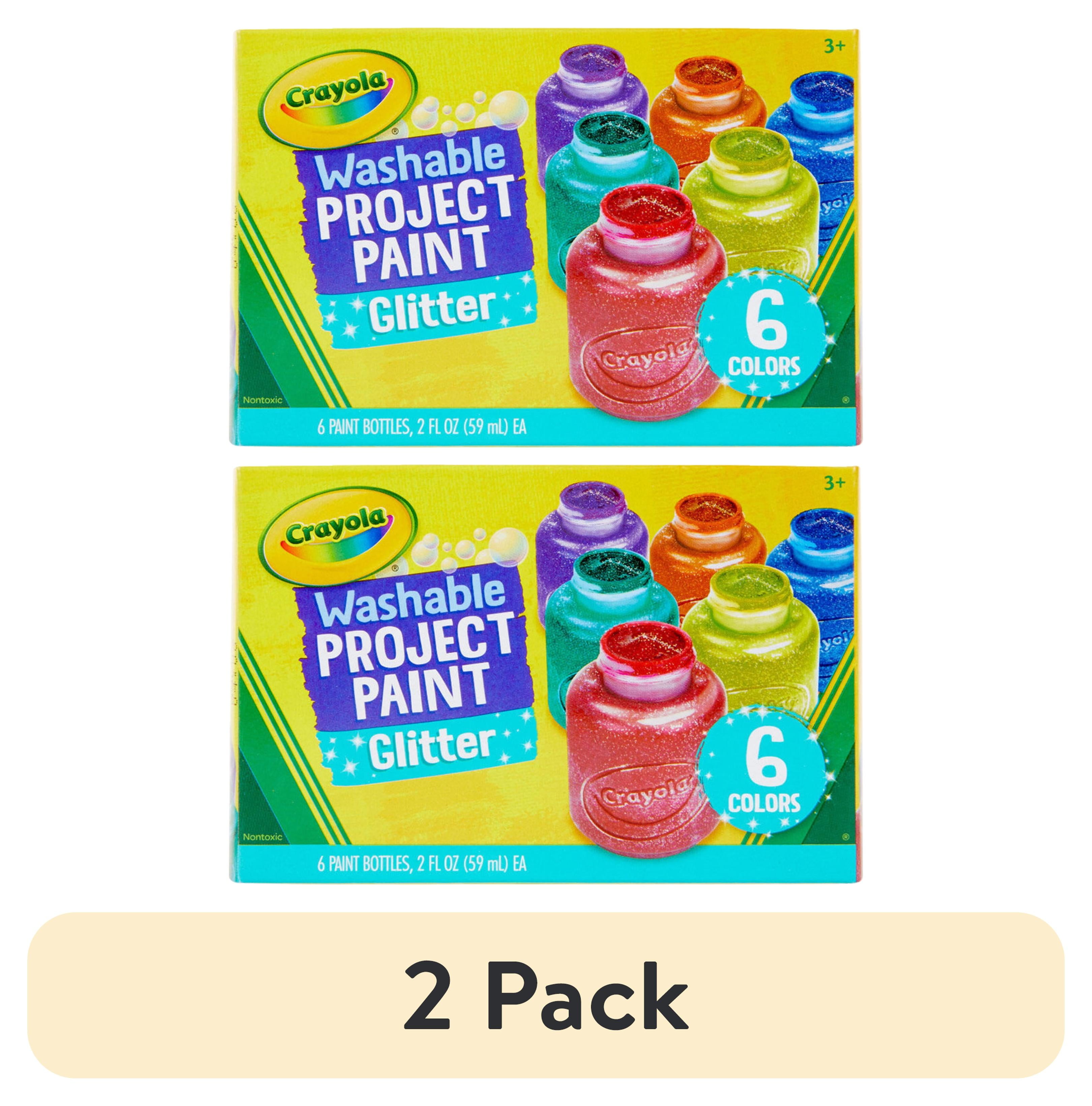 (2 pack) Crayola 6 count 2 ounce Glitter Paint Set - Walmart.com