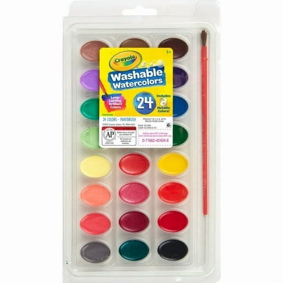 Crayola Washable Watercolor Set, 24-Colors, Back to School Supplies for ...