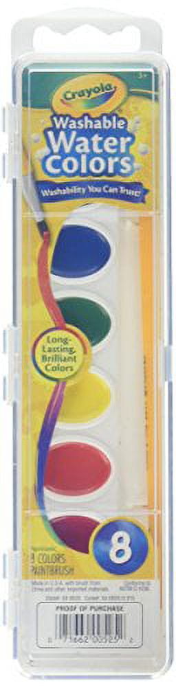Crayola Washable Watercolor Paints, 8 Primary Colors, Pack of 2 ...