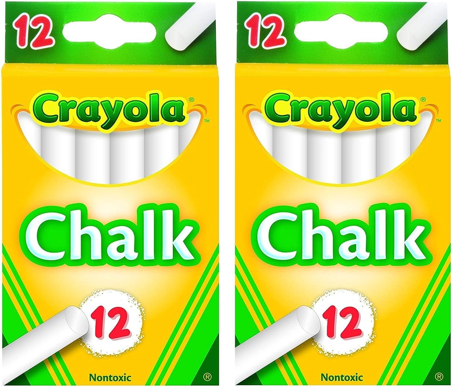 Crayola White Chalk, 12 Pieces per Box, Bundle of 2 Boxes, Smooth ...