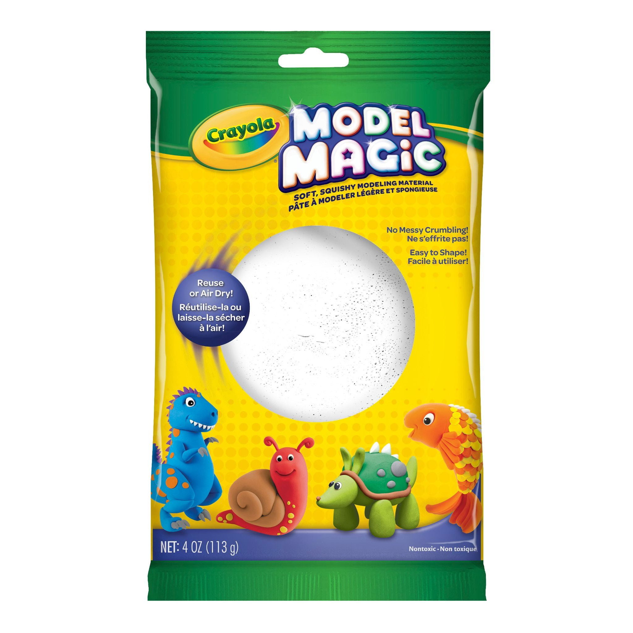 Crayola Model Magic Kids Air Dry Moldable Sculpting Dough, White, 4 Oz ...