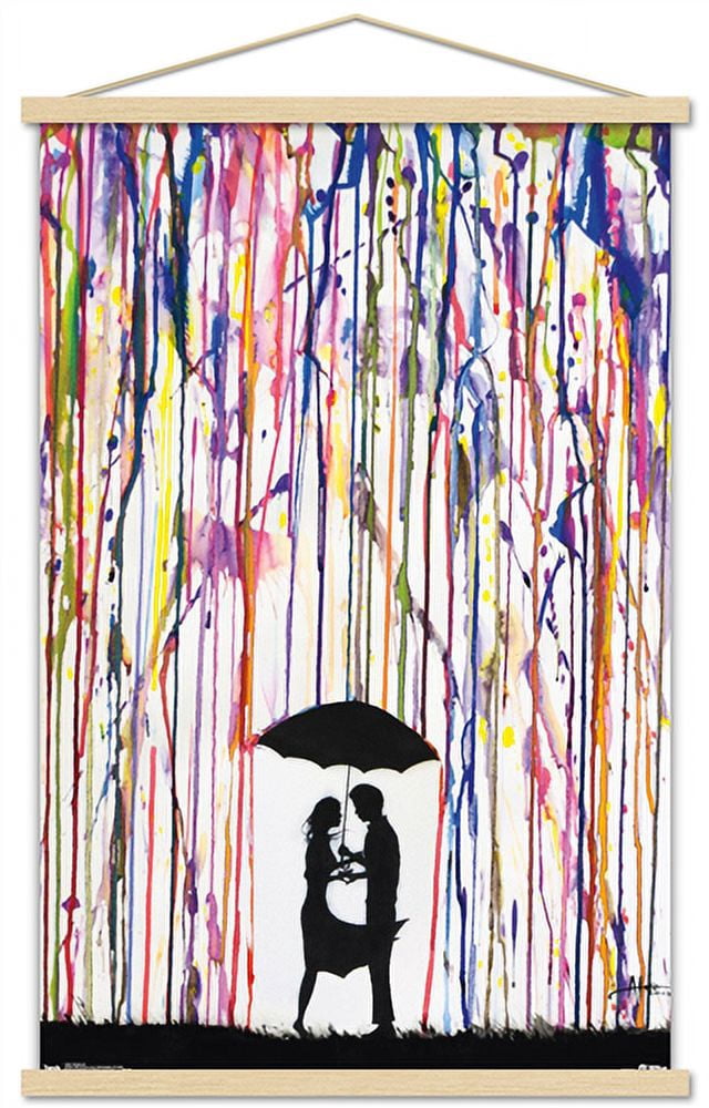 Crayon Art Wall Poster with Wooden Magnetic Frame, 22.375" x 34 ...
