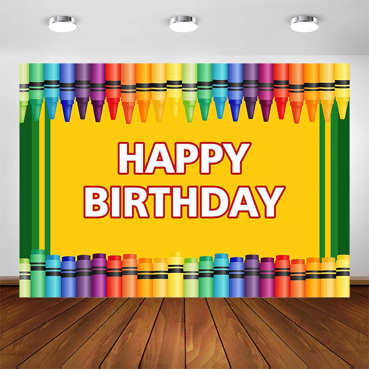 Crayon Birthday Party Backdrop Coloring Crayon Birthday Decorations ...