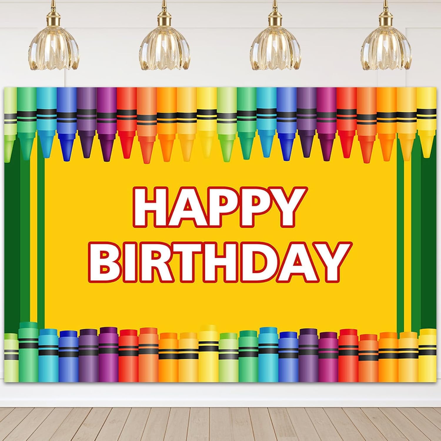 Crayon Birthday Party Beautiful Backdrop Coloring Crayon Birthday ...