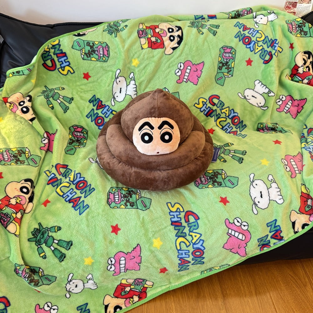 Crayon Cute Shin-chan Throw Blanket 59x39 inches with Funny Feces Plush ...