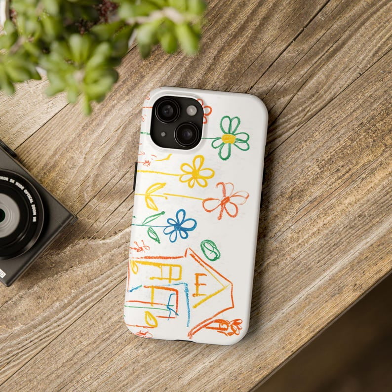 Crayon Drawing Case Compatible with iPhone 11 through 16 Pro Max – Cute ...