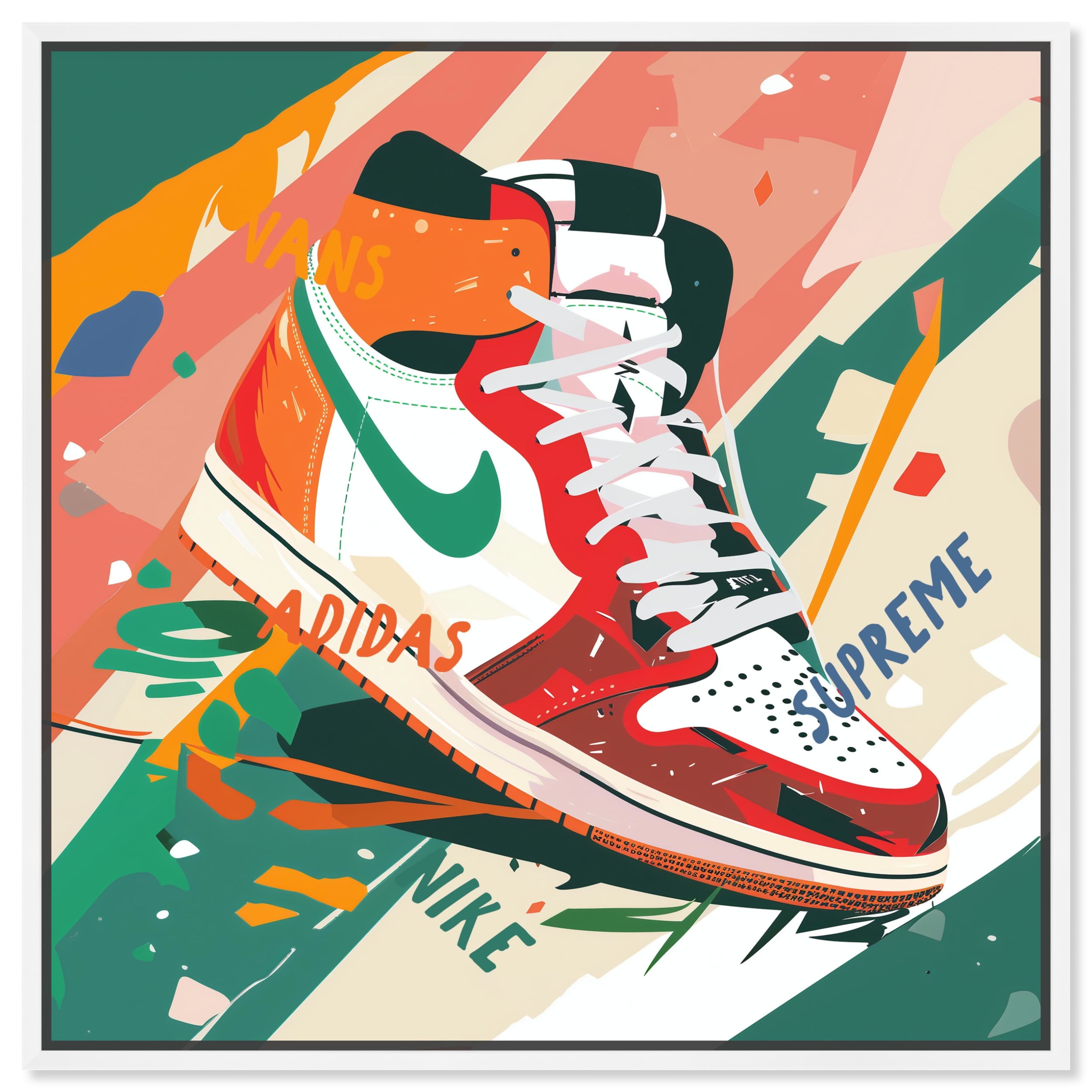 Crayon Drawn Sneaker Motivational Quotes Man Cave Canvas Wall Art by ...