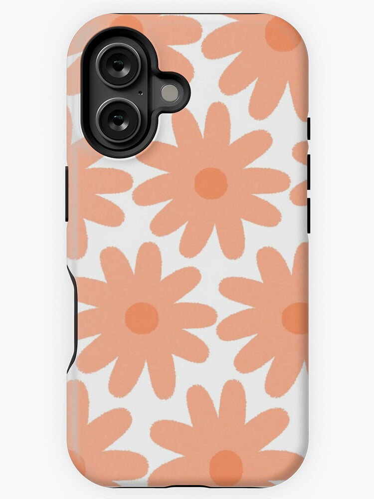 Crayon Flowers Smudgy Pastel Floral iPhone Case 11 12 13 14 15 16 17 ...