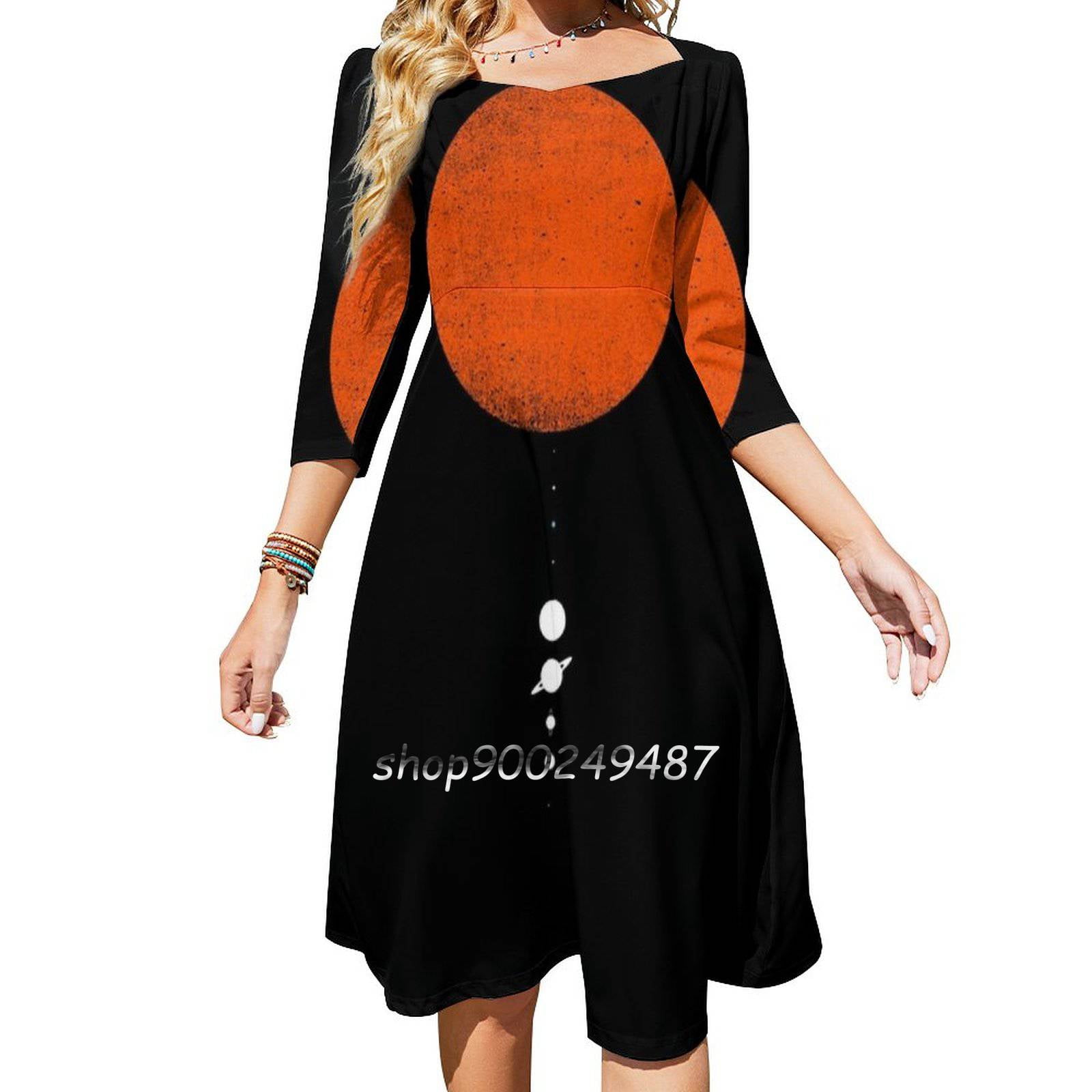 Crayon Print Square Neck Dress Sweet Summer Dress Women Elegant Halter ...