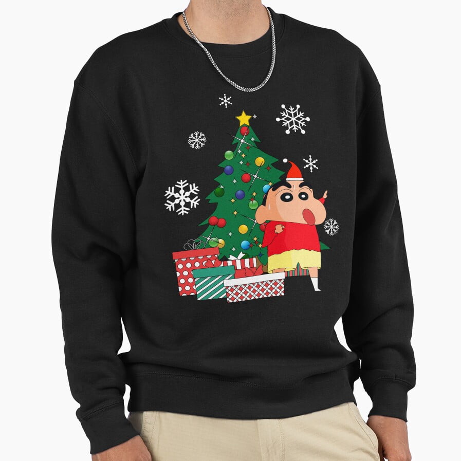 Crayon Shin Chan Around Tree Unisex Sweatshirt Retro Vintage Christmas ...