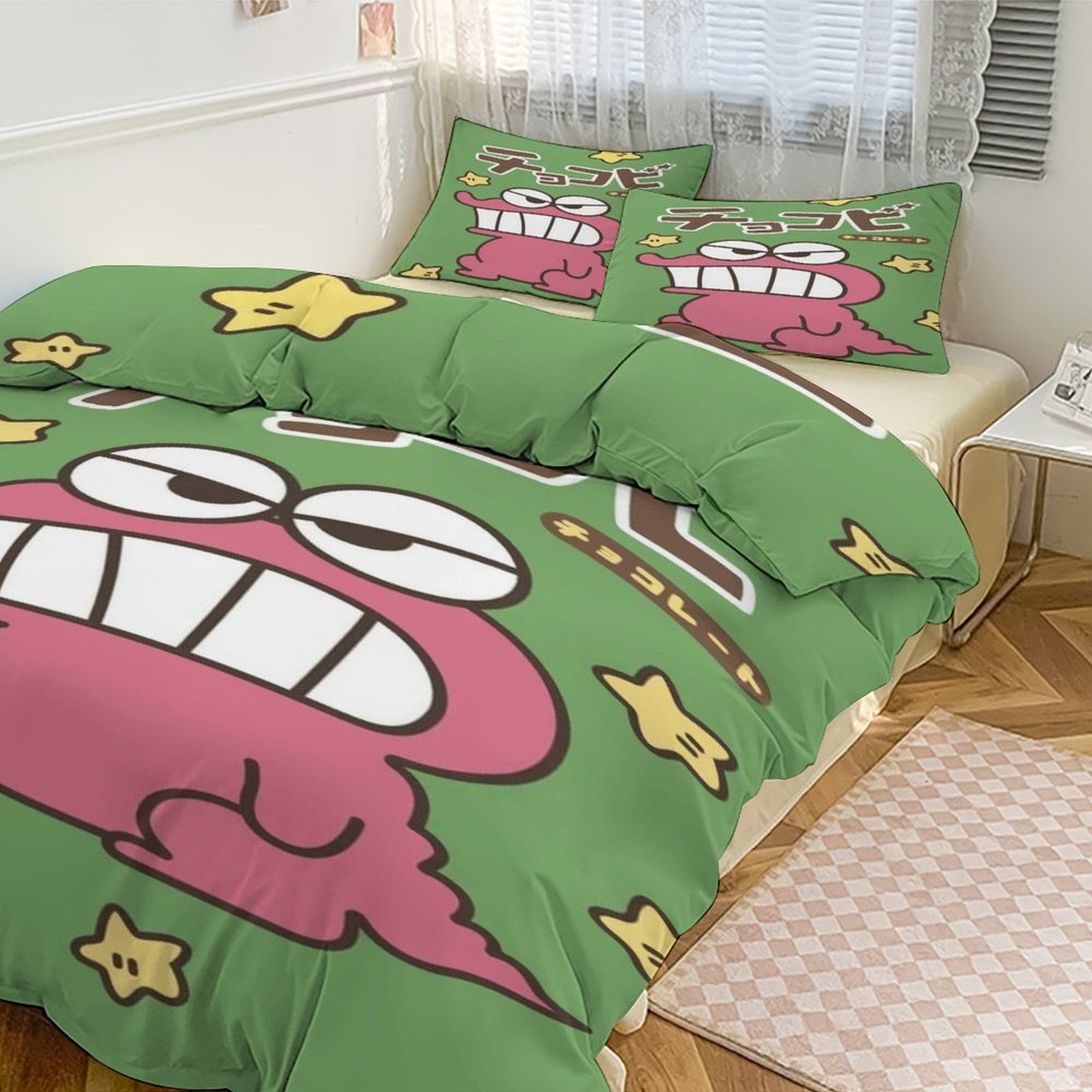 Crayon Shin-chan Bedding Set Anime Three-piece for Boys Girls Teens ...