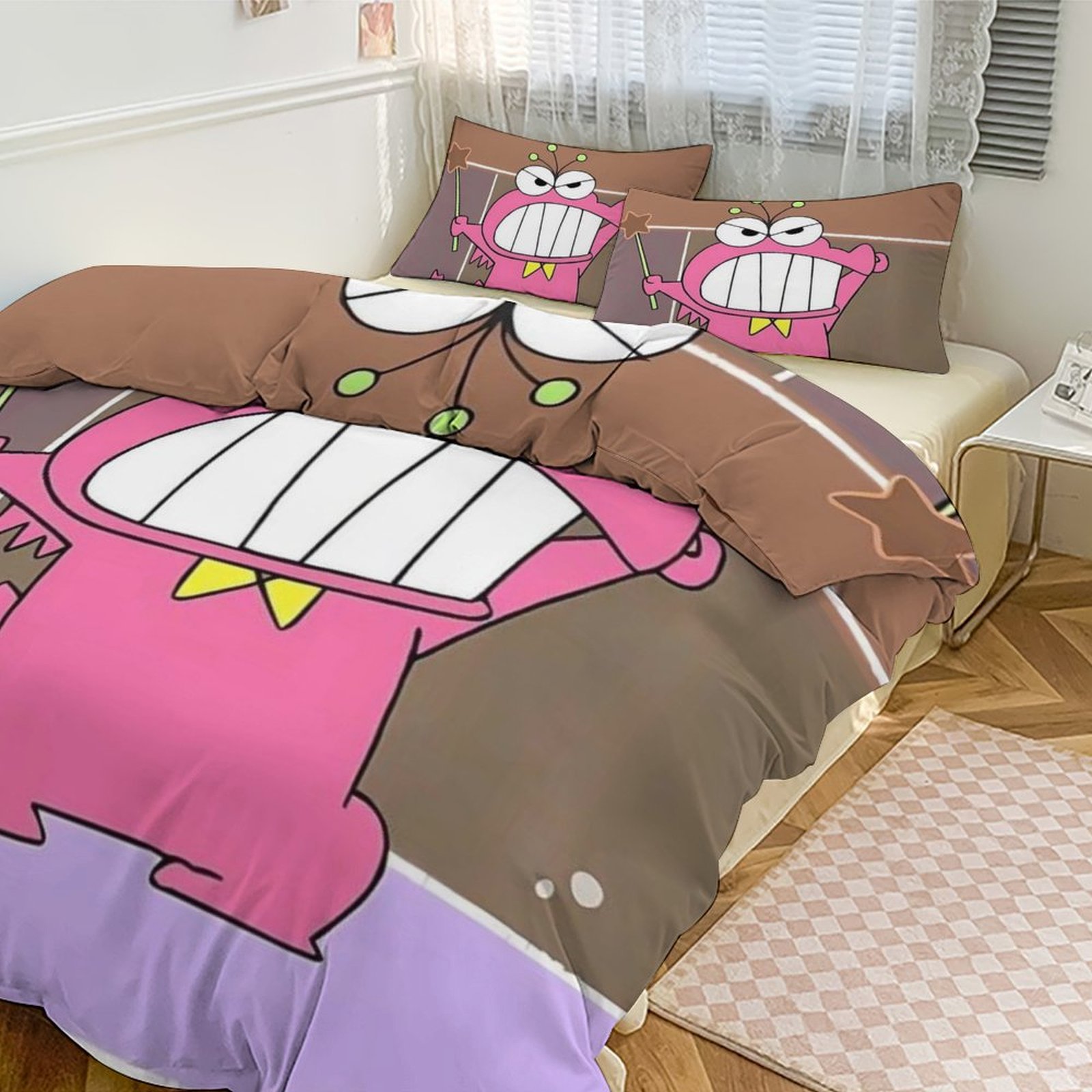 Crayon Shin-chan Bedding Set Anime Three-piece for Boys Girls Teens ...