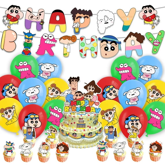 Crayon Shin-chan Themed Birthday Party Decoration Set, 30pc Includes ...