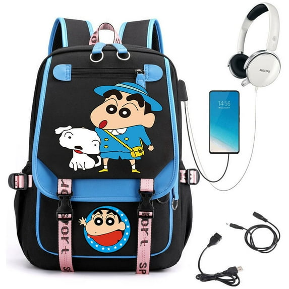 Crayon Shin-chan USB charging large-capacity backpack - Walmart.com