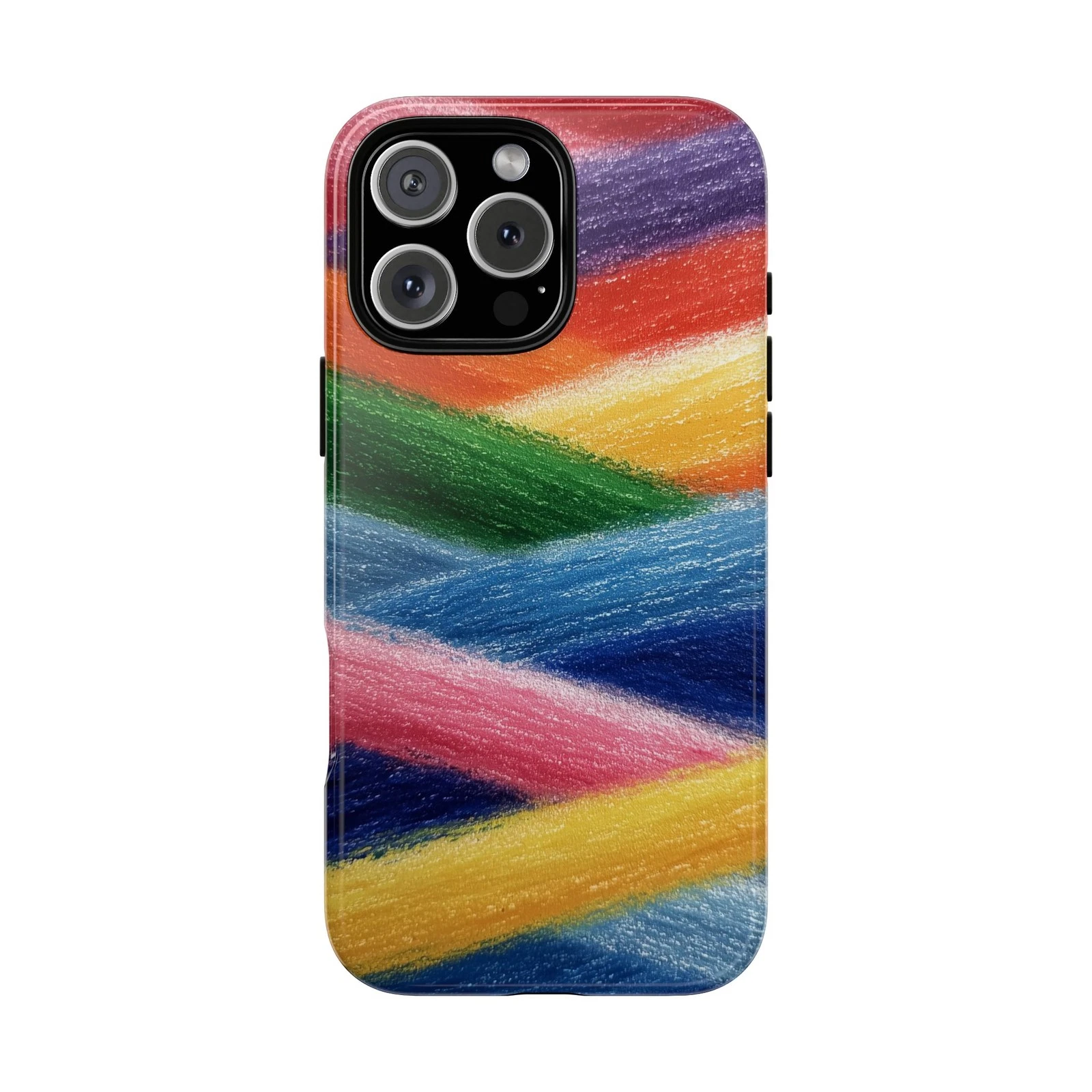Crayon Stripes Colorful Line Protective Case for iPhone 11 up to 17 Pro ...