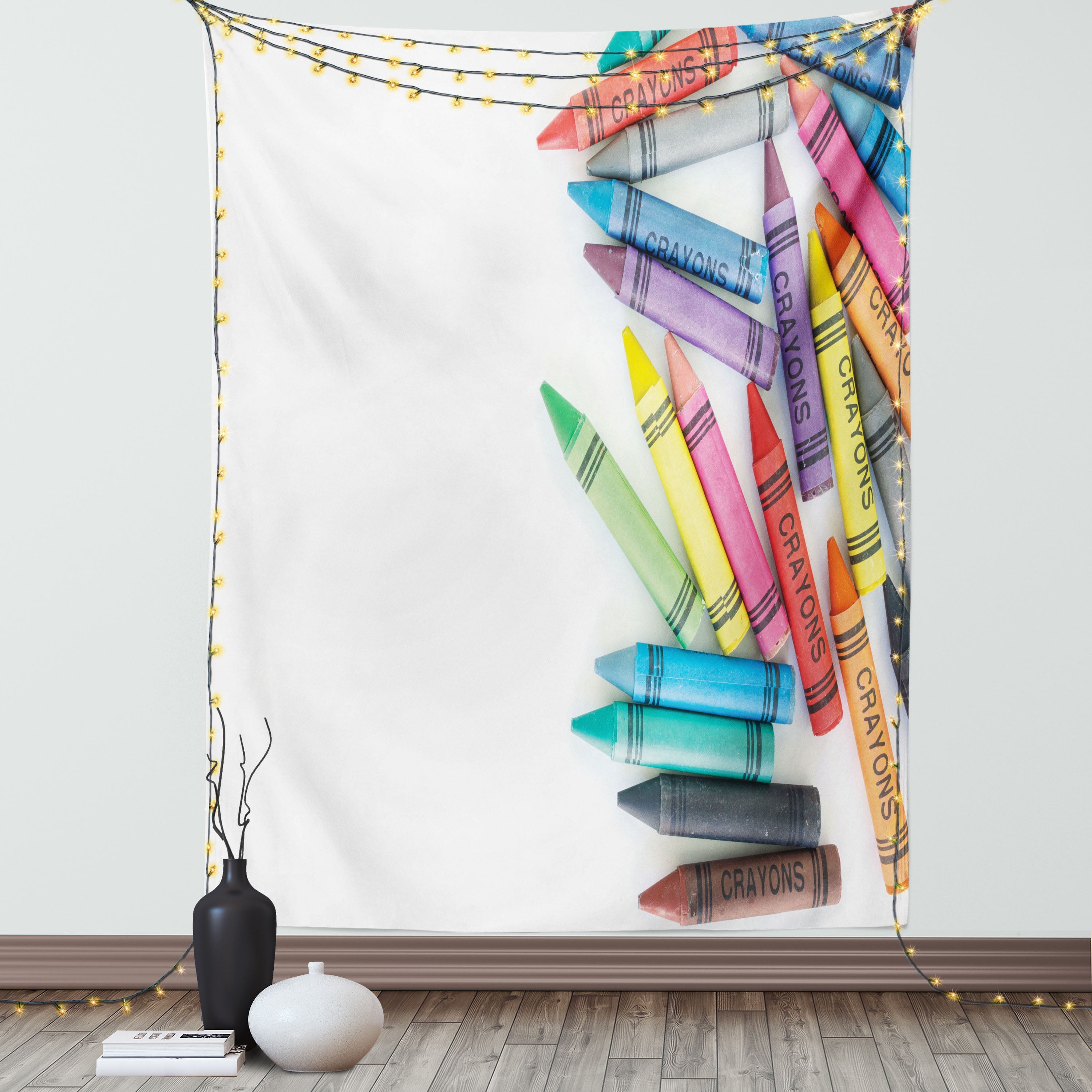 Crayon Tapestry, Children School Art Class Themed Colorful Painting ...
