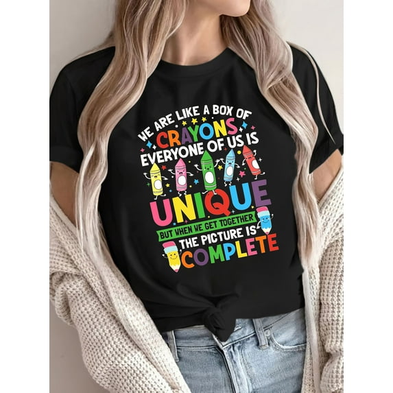 Crayon Themed Inspirational Quote T Shirt We Are Like A Box of Crayons ...