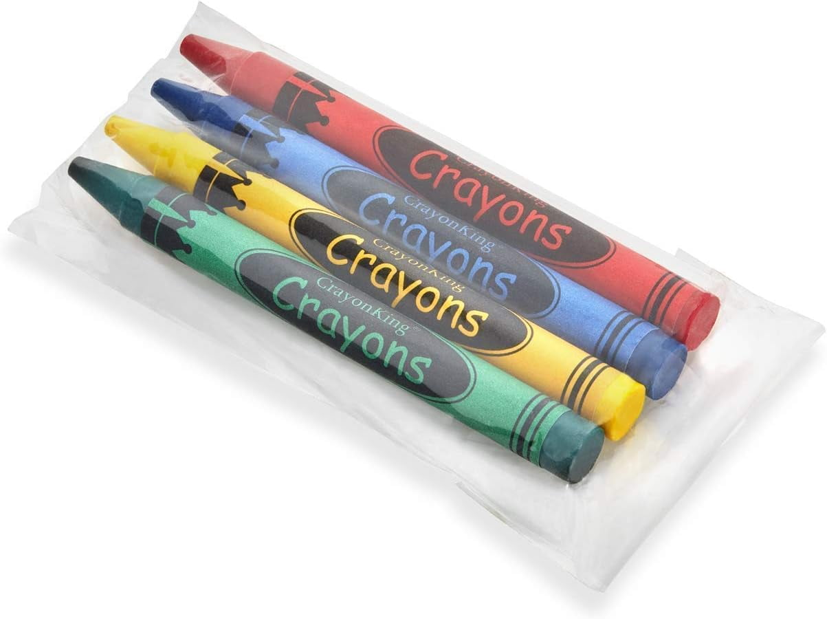 CrayonKing, 4-Piece Non-Toxic Crayon Set in Cello Bags, Party Favors ...