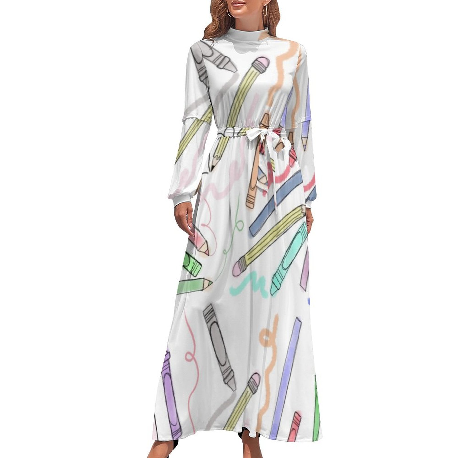 Crayons & Color Pencils Long Dress Dress woman Casual dresses summer ...