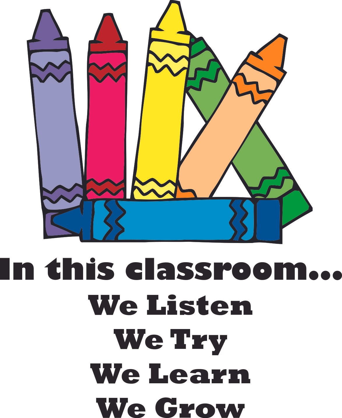 Crayons Crayon Design School Supplies Wall Decals for Classroom ...