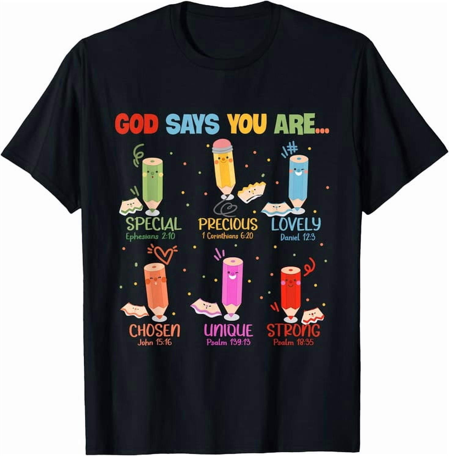 Crayons God Says You Are Back To School Christian Teacher T-Shirt ...
