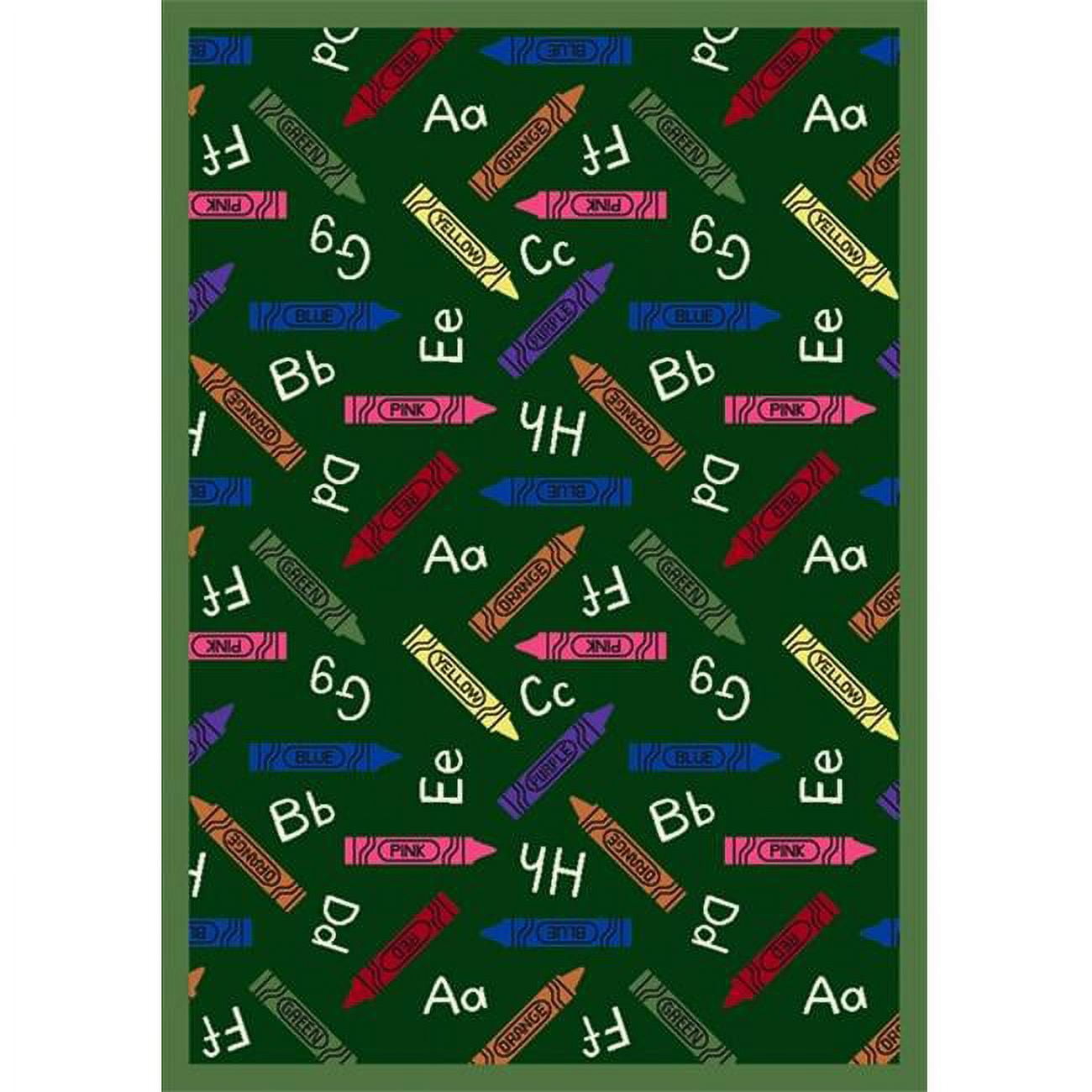 Crayons Green 7 ft.8 in. x 10 ft.9 in. WearOn Nylon Machine Tufted- Cut ...