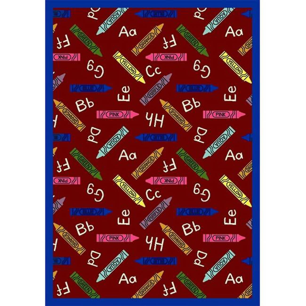Crayons Red 3 ft.10 in. x 5 ft.4 in. WearOn Nylon Machine Tufted- Cut ...