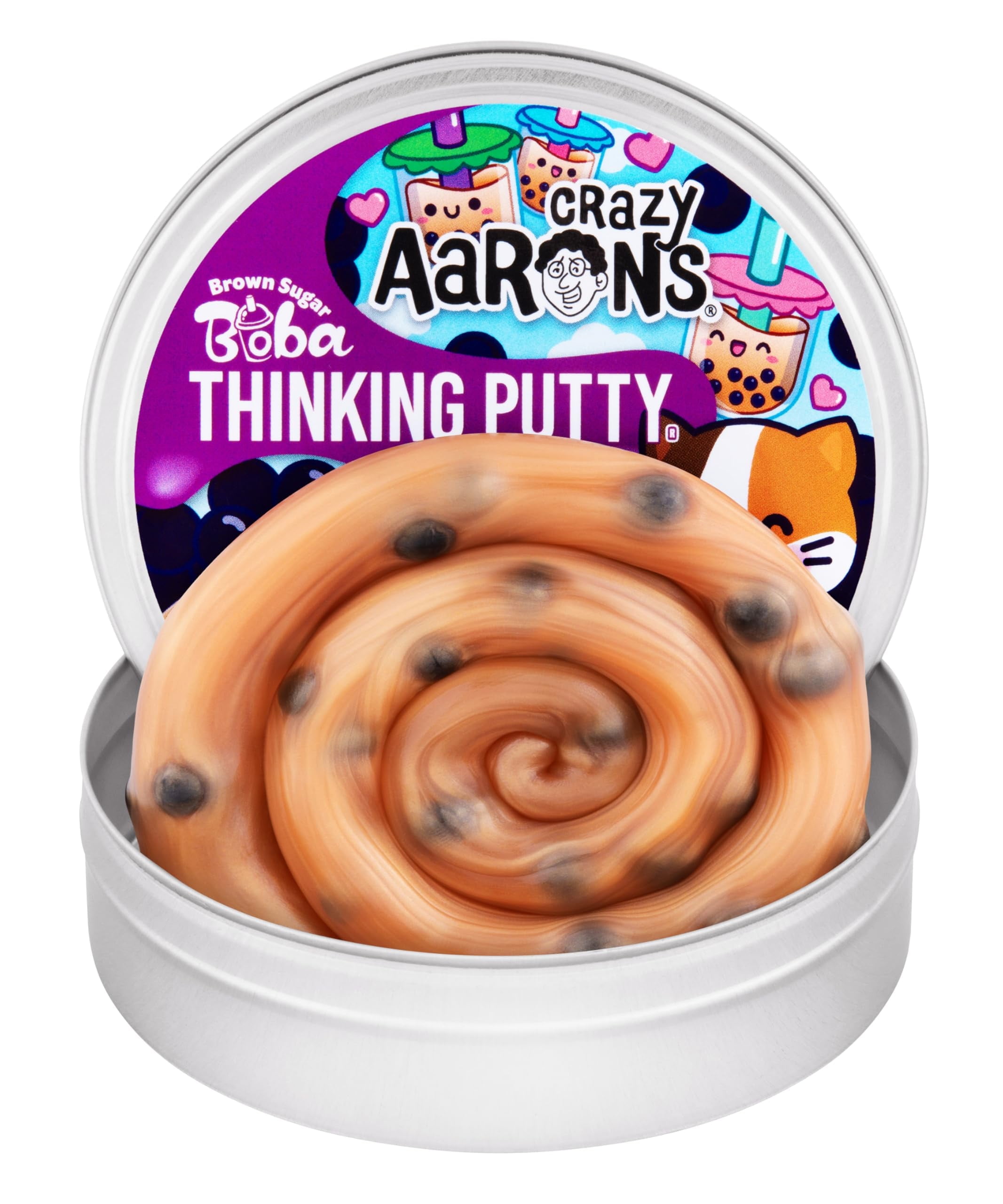 Crazy Aaron’s 4” Brown Sugar Boba Thinking Putty 90 Grams. Never Dries ...