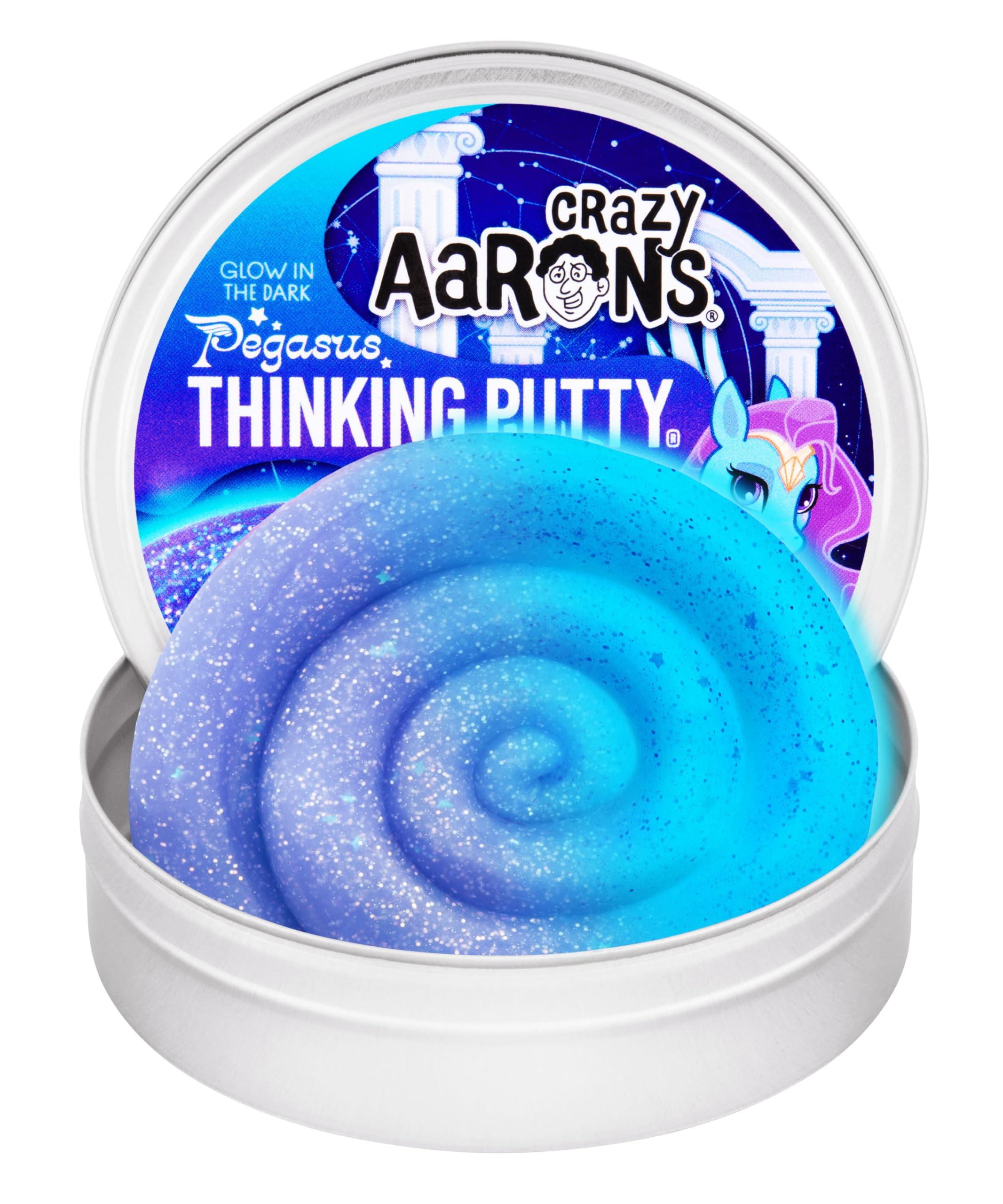 Crazy Aaron’s 4” Glow in The Dark Pegasus Thinking Putty. 90 Grams. Never Dries Out! - Walmart.com