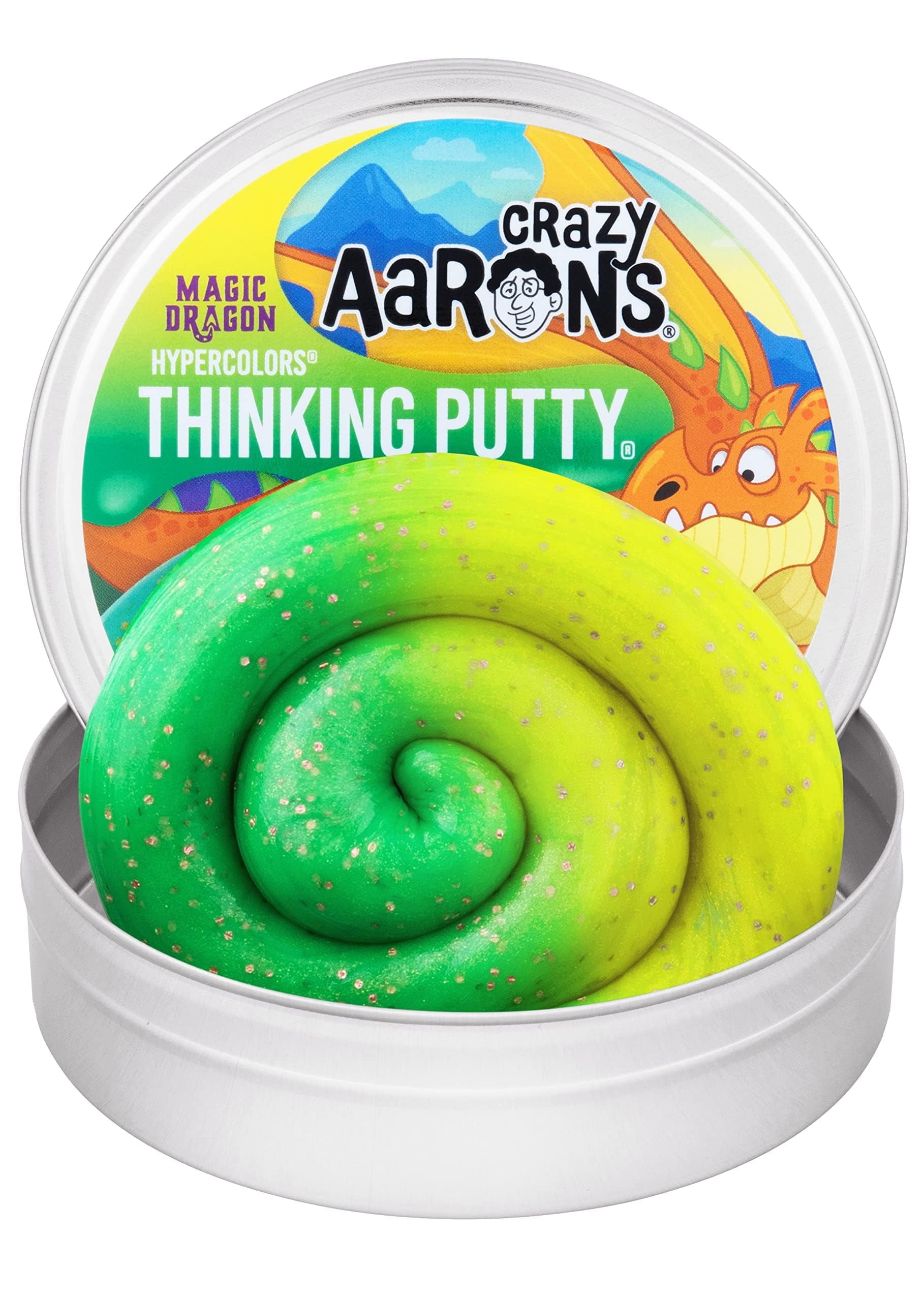 Crazy Aaron's Color Changing Putty - 4" Magic Dragon Hypercolor - Green ...