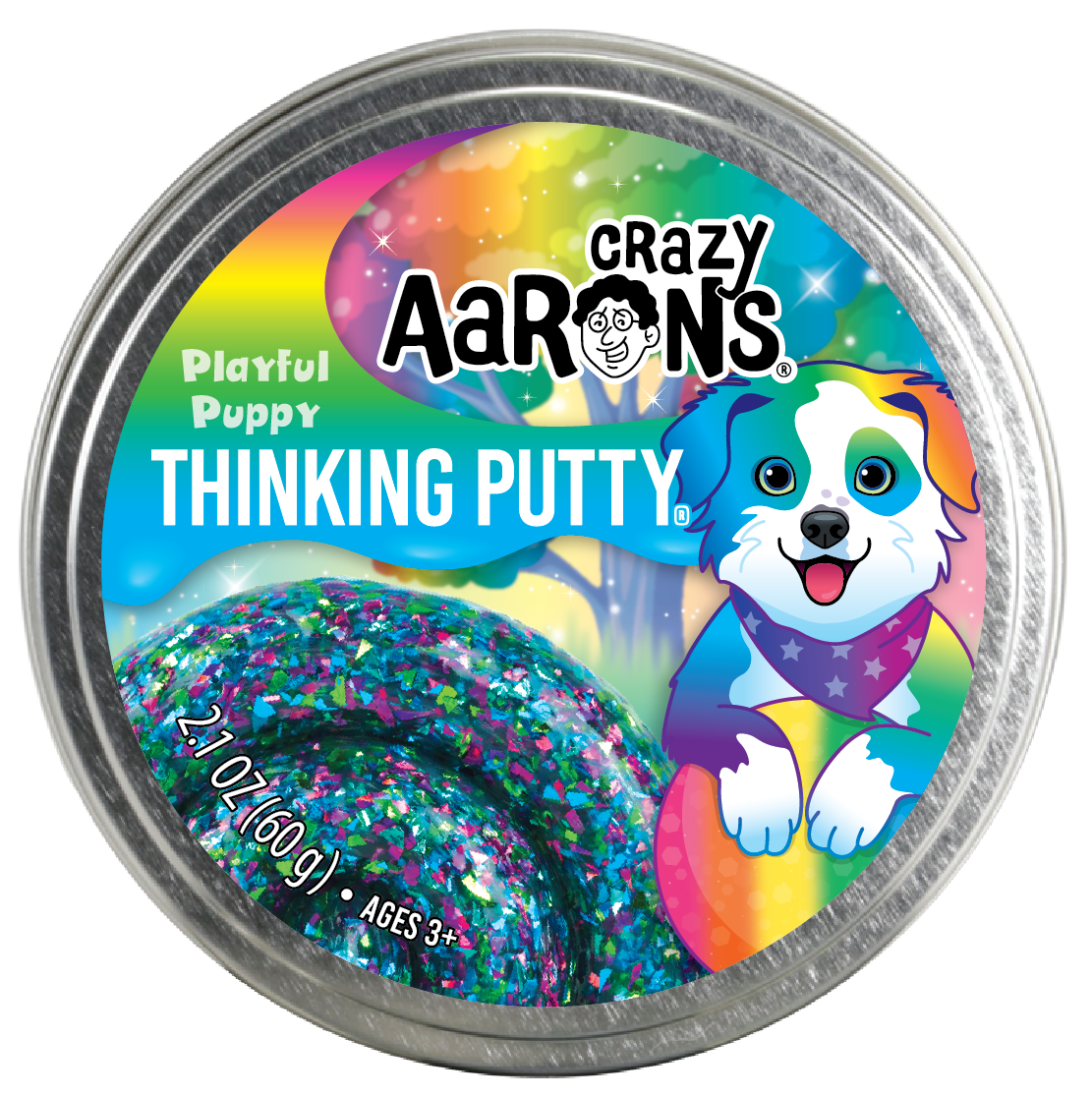 Thinking Putty Playful Puppy Fidget Putty with Multi-Color Glitter ...