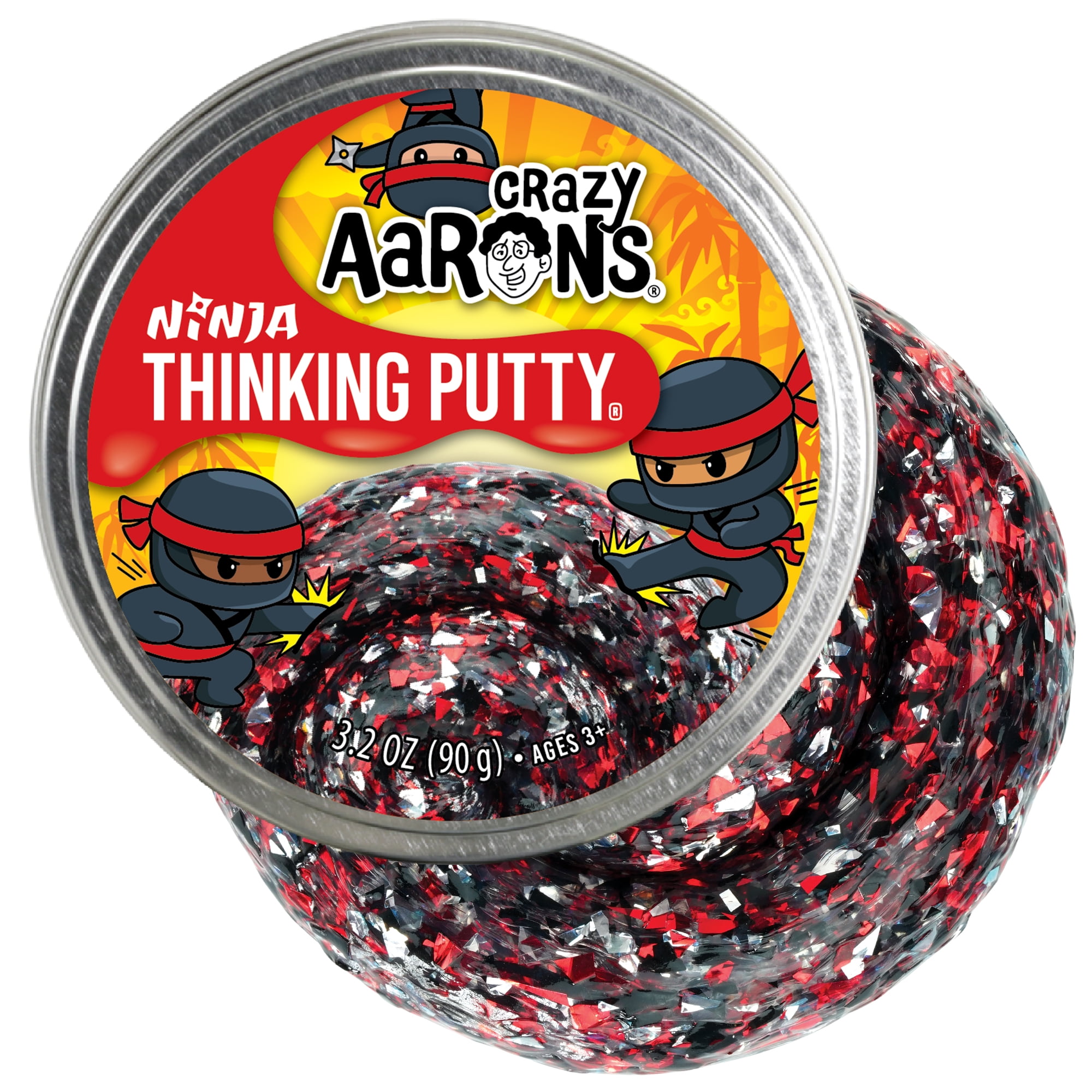 Crazy Aaron’s Ninja Thinking Putty, Clear with Glitter, Ages 3 and Up ...