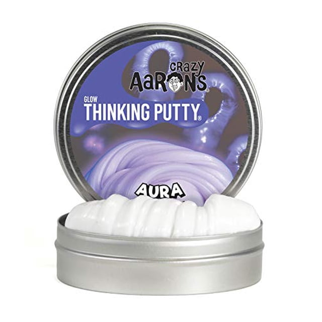 Crazy Aarons Thinking Putty 4 Tin (3.2 oz) - Aura - Glow-in-the-Dark ...