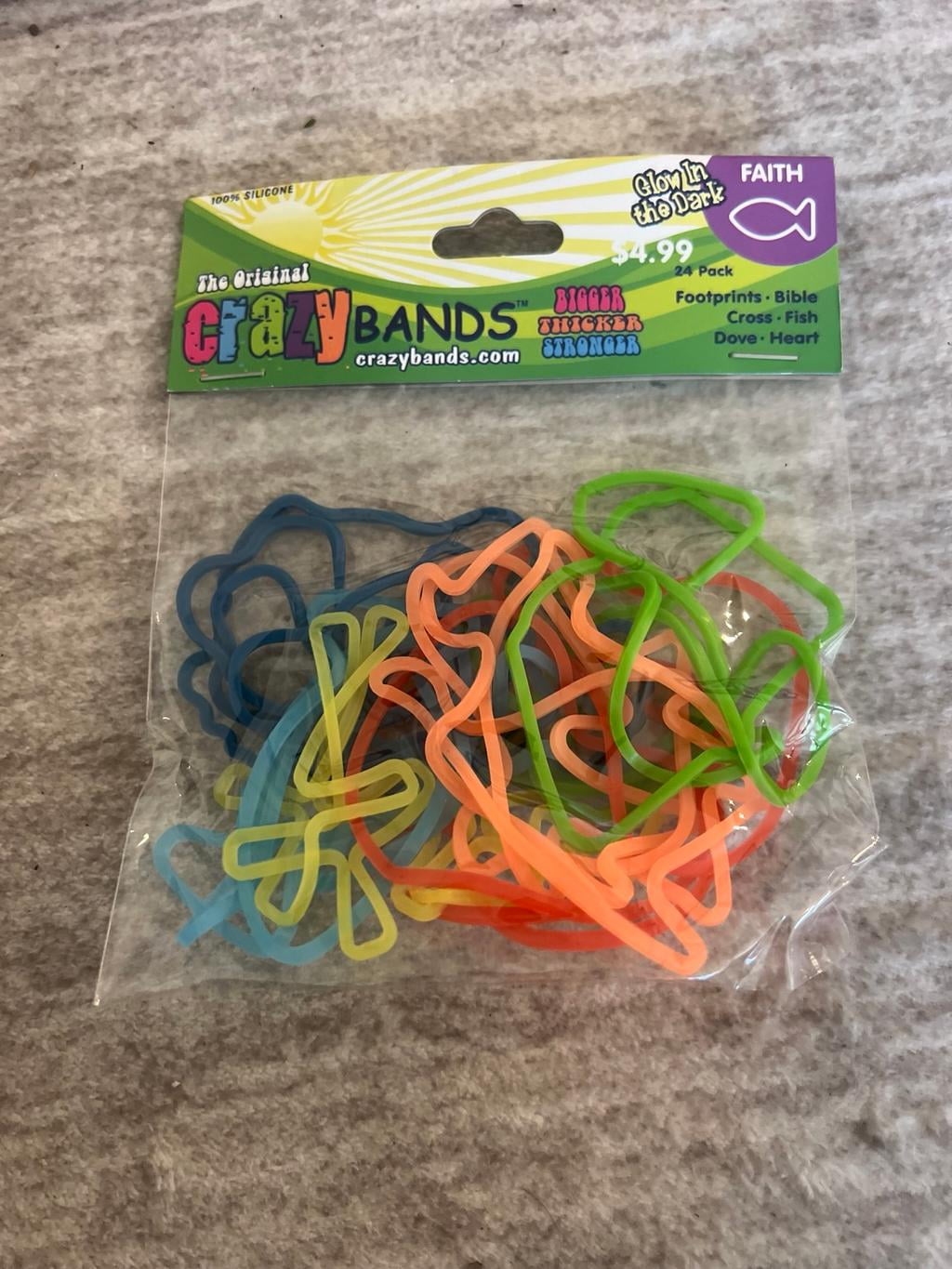 Crazy Bandz Silly Bands Faith Glow Bands Shapes Elastic Bracelets - (24 ...
