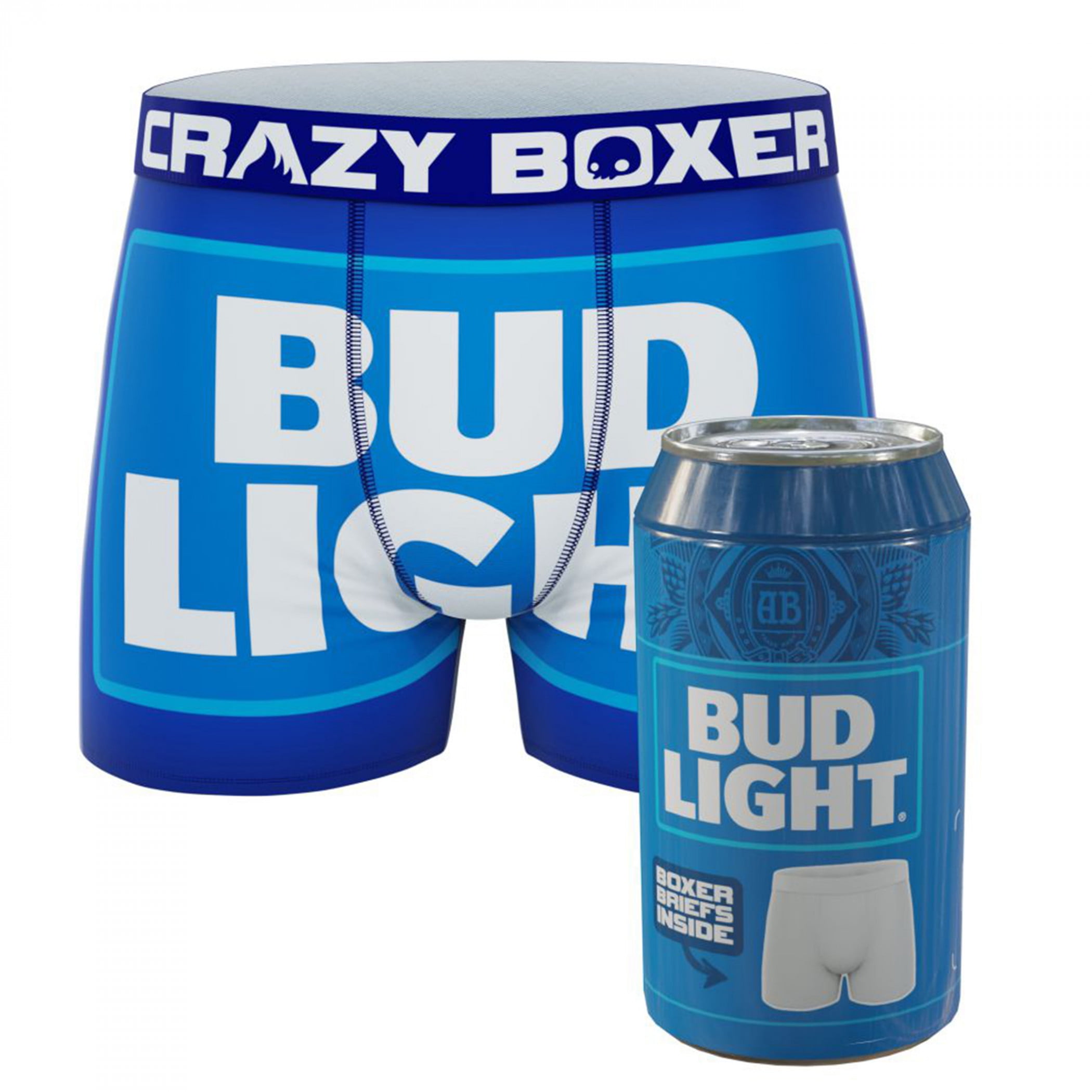 Crazy Boxers Bud Light Big Logo Boxer Briefs in Can-Small (28-30 ...