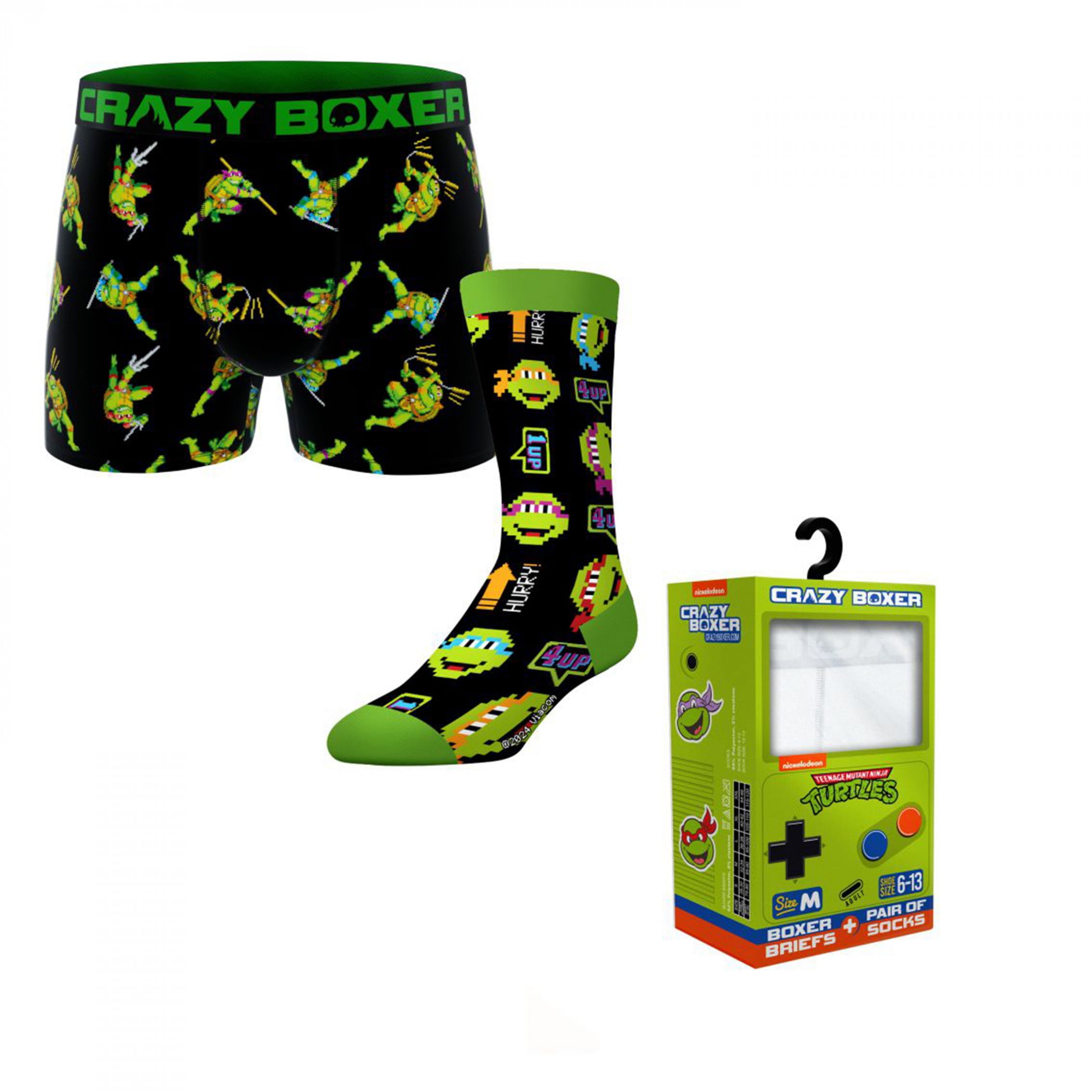 Crazy Boxers Teenage Mutant Ninja Turtles Boxer Briefs and Socks Game ...