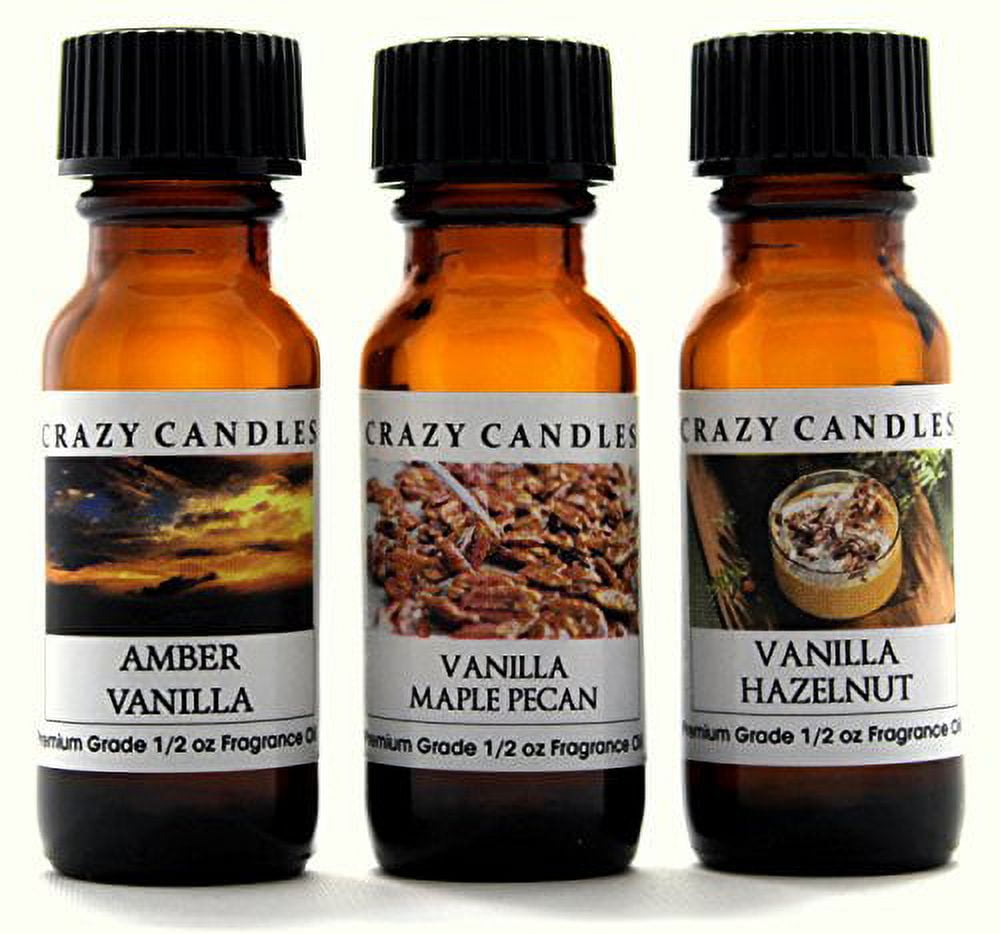 Crazy Candles Premium Fragrance Oils, Amber Vanilla, Vanilla Maple ...