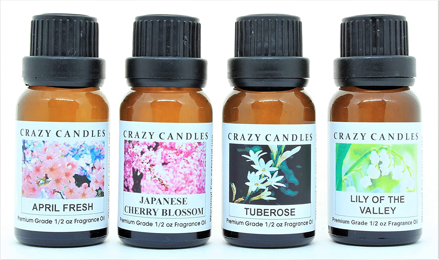 Crazy Candles 4 Bottle Set, 1 April Fresh, 1 Japanese Cherry Blossom, 1 ...